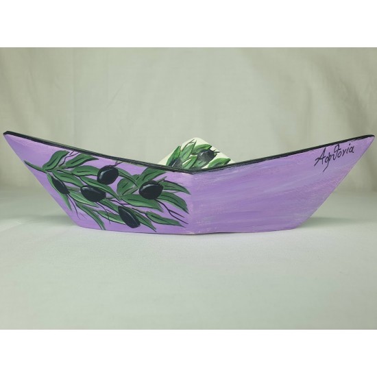 HANDCRAFTED UNIQUE CERAMIC BOAT 27X8CM